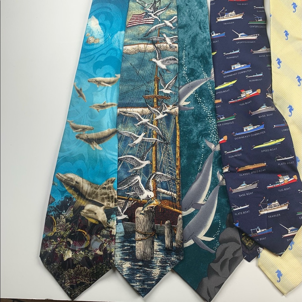 Novelty Men’s Nautical Ocean Ship Boat Themed Ties - Gem